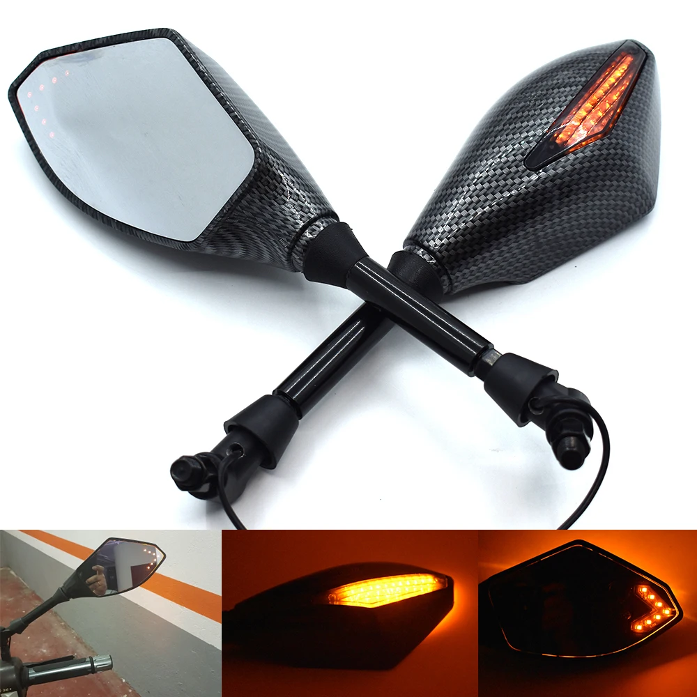 Universal-10mm-Motorcycle-Rearview-Mirrors-With-LED-Turn-Signal ...