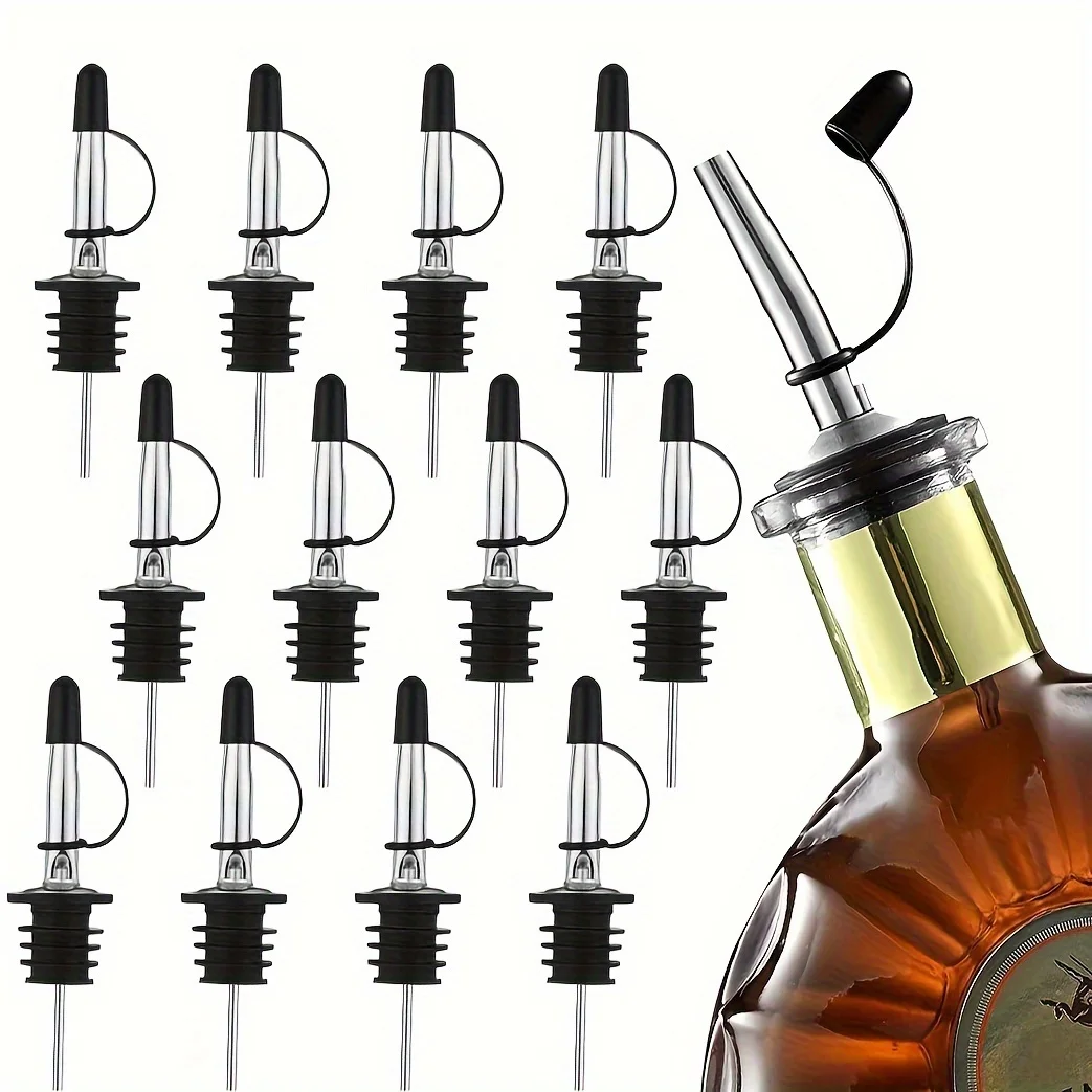 4-6-8-12pcs-Stainless-Steel-Pourers-Liquor-Bottle-Pourers-And-Vinegar ...