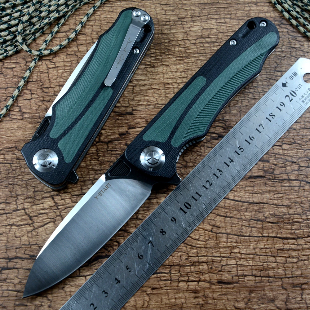 Y START D2 Blade Folding Pocket Knife G10 Handle Outdoor EDC Hunting ...