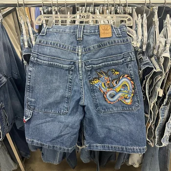JNCO Summer New Y2K Pattern Dragon Retro Embroidery Hip Hop Loose Jeans ...