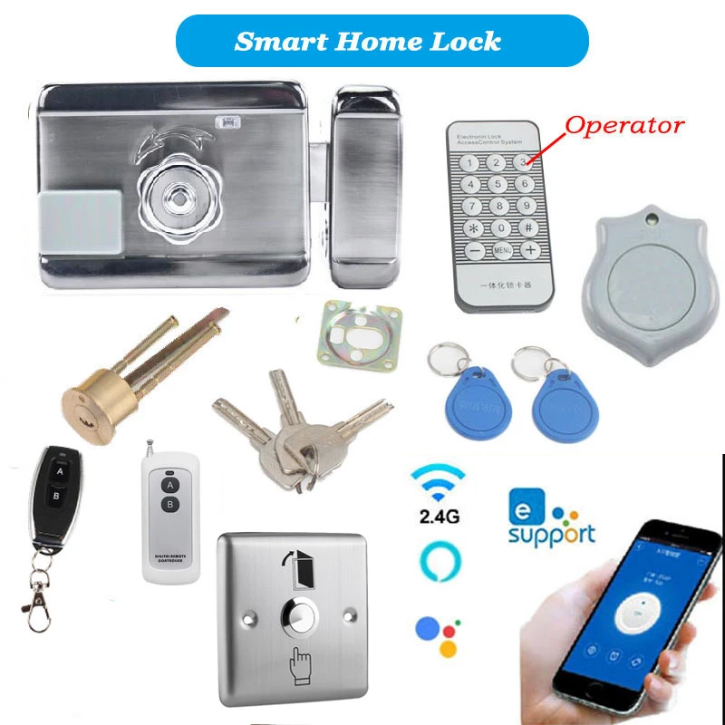 12V Access Control Electric Lock Home Security Or Exit Push Button ...