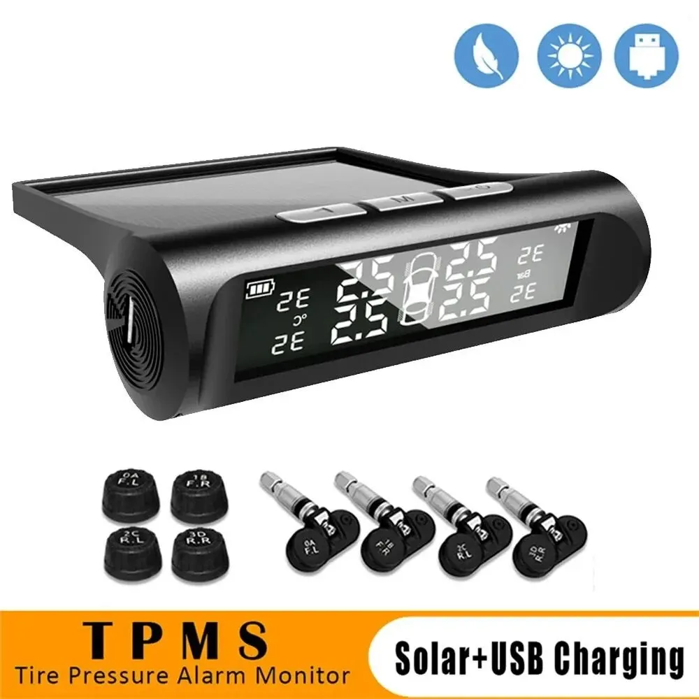 Solar-Power-TPMS-Car-Tire-Pressure-Alarm-Monitor-System-Auto-Security-Alarm-Systems-Tyre ...