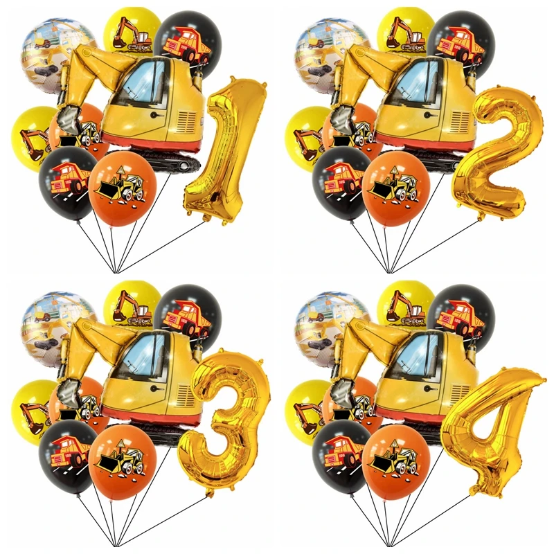 9pcs-Construction-Tractor-Theme-Excavator-Inflatable-Balloons-Truck ...