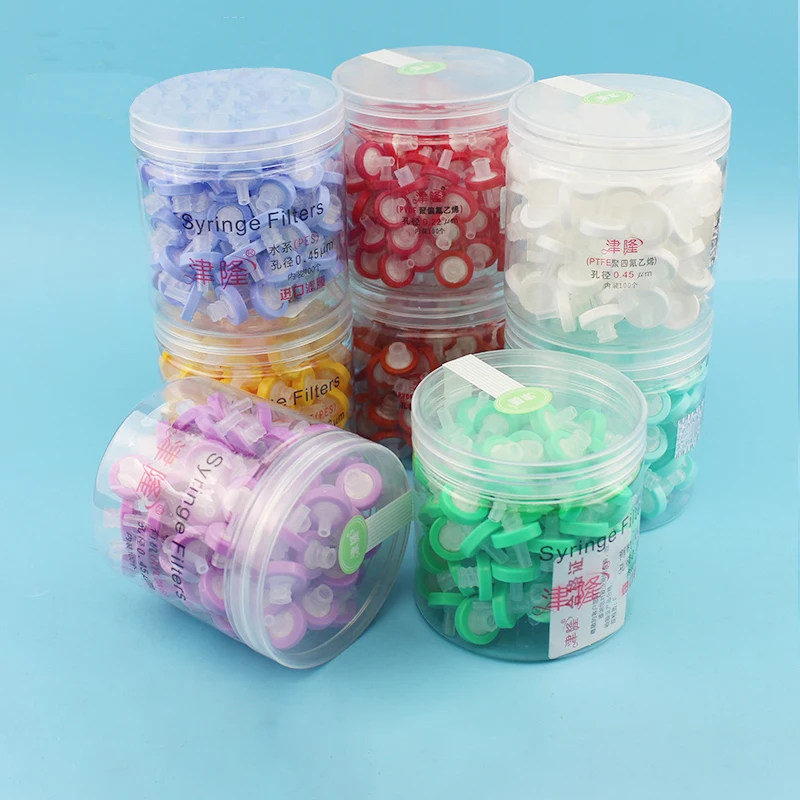 100pcs/box Disposable 13mm/ 25mm MCE/Nylon/ PTFE Needle Filter, 0.22/0.45um Millipore Membrane ...