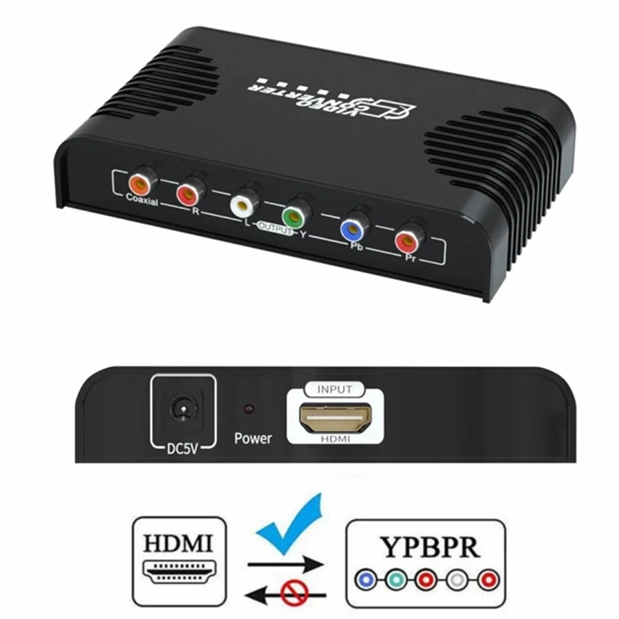 HDMI to YPbPr Component Video Converter 1080P HDMI to Component Video ...