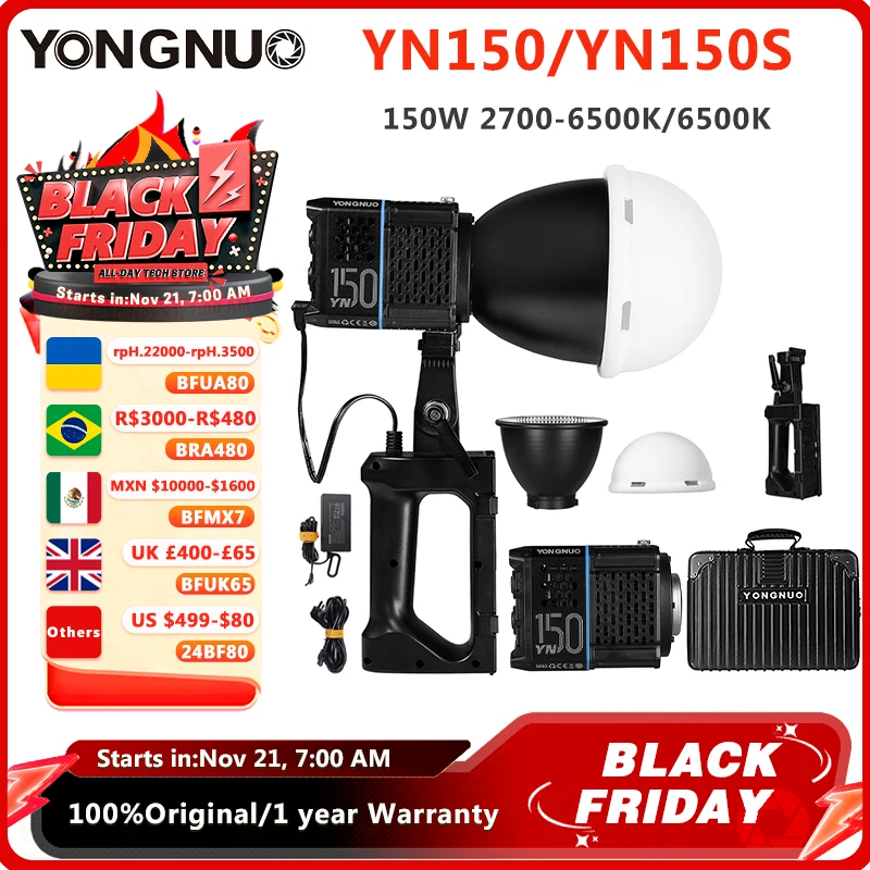 Yongnuo-YN150-YN150S-COB-Pocket-Light-150W-Outdoor-Video-Light-Bowens-Mount-5600K-Continuous ...