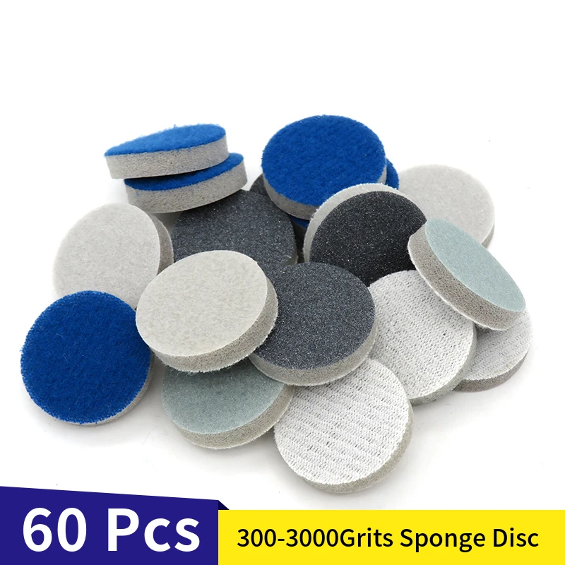 1 Inch 25mm Round Sponge Sanding Disc Sandpaper Hook And Loop 300-3000 ...