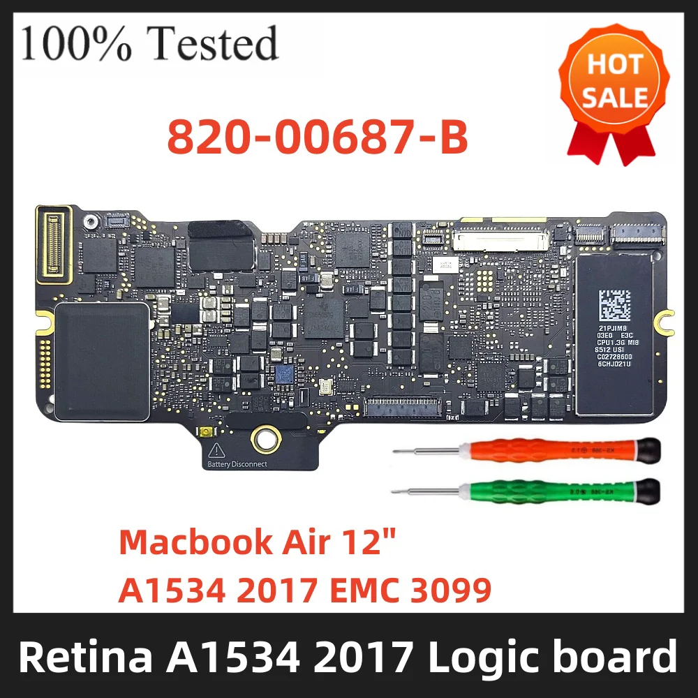 A1534 LOGIC BOARD FOR MacBook Air A1534 2017 1.2GHz 1.3ghz 256GB 512GB ...