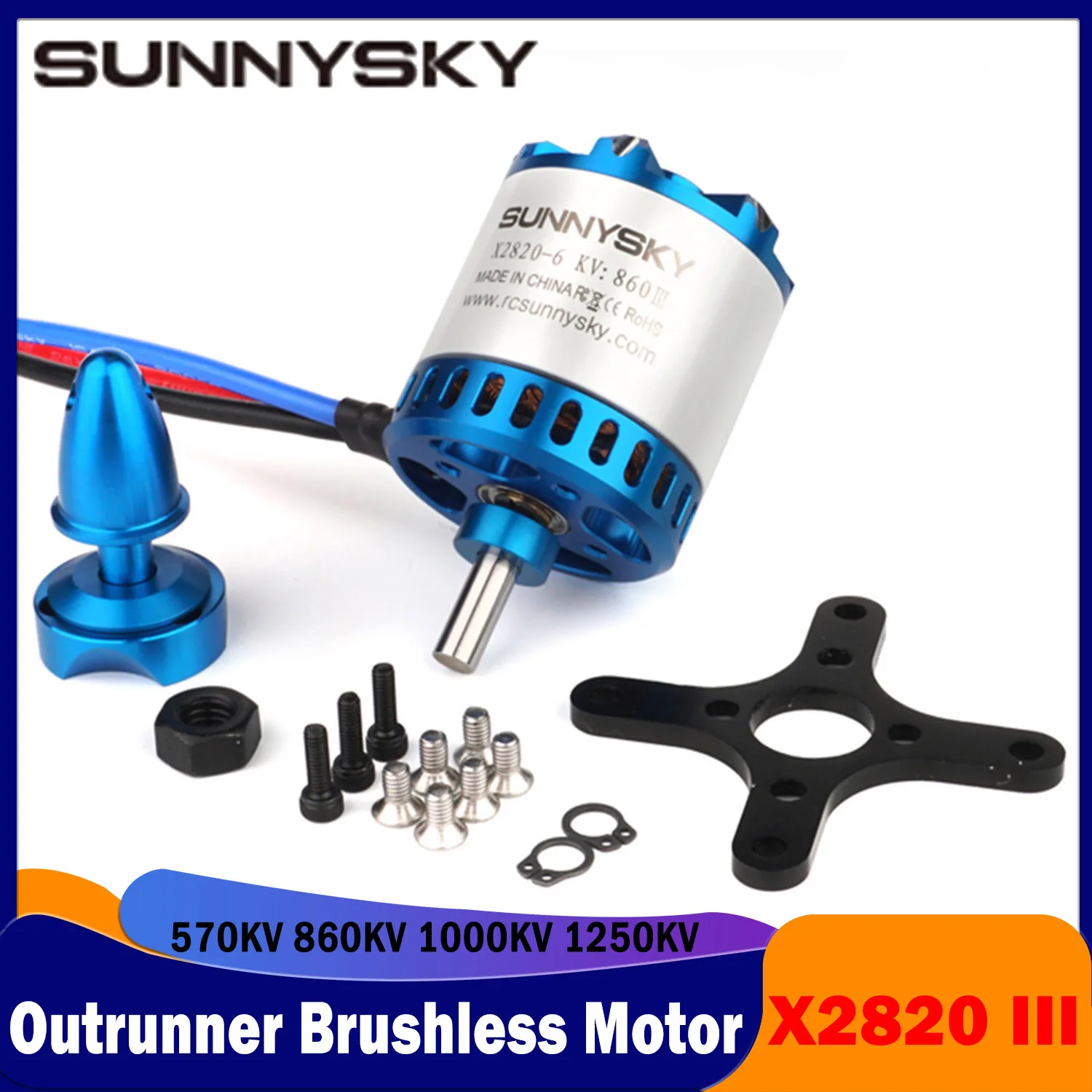 SUNNYSKY-X2820-III-Outrunner-Brushless-Motor-2820-570KV-860KV-1000KV ...