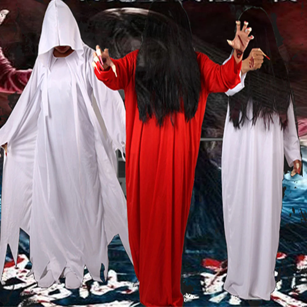 Costume Clothing Halloween Cosplay Ghostterror Horror Props Dress Hair ...