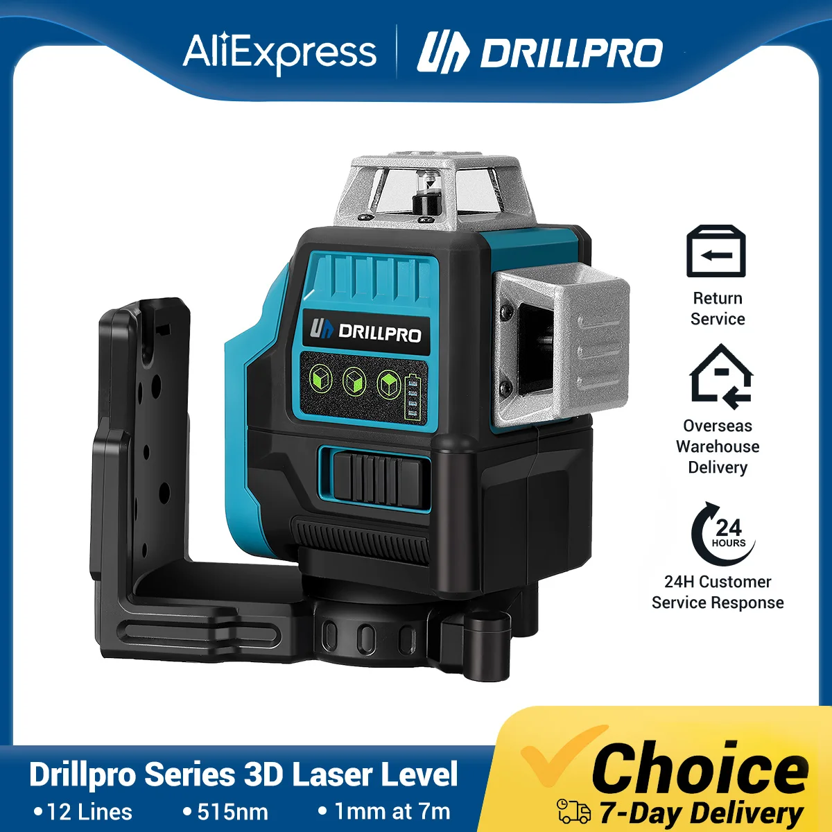 Drillpro 3D Laser Level 12Lines Horizontal And Vertical with Remote ...