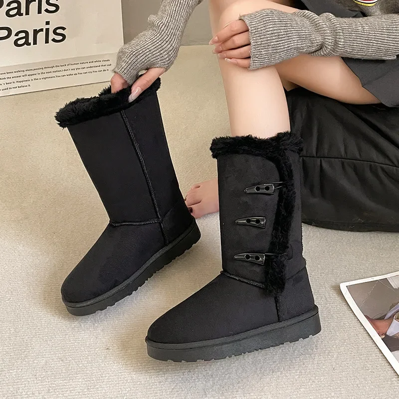 Botas-de-nieve-para-mujer-botines-de-felpa-de-invierno-plataforma ...