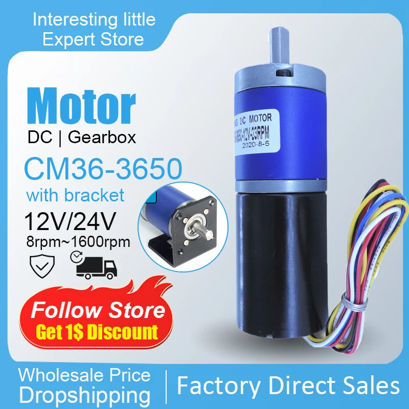 CM36-3650-100KG-cm-3v-6v-12v-DC-Brushless-Motor-Planetary-Metal-Reducer ...