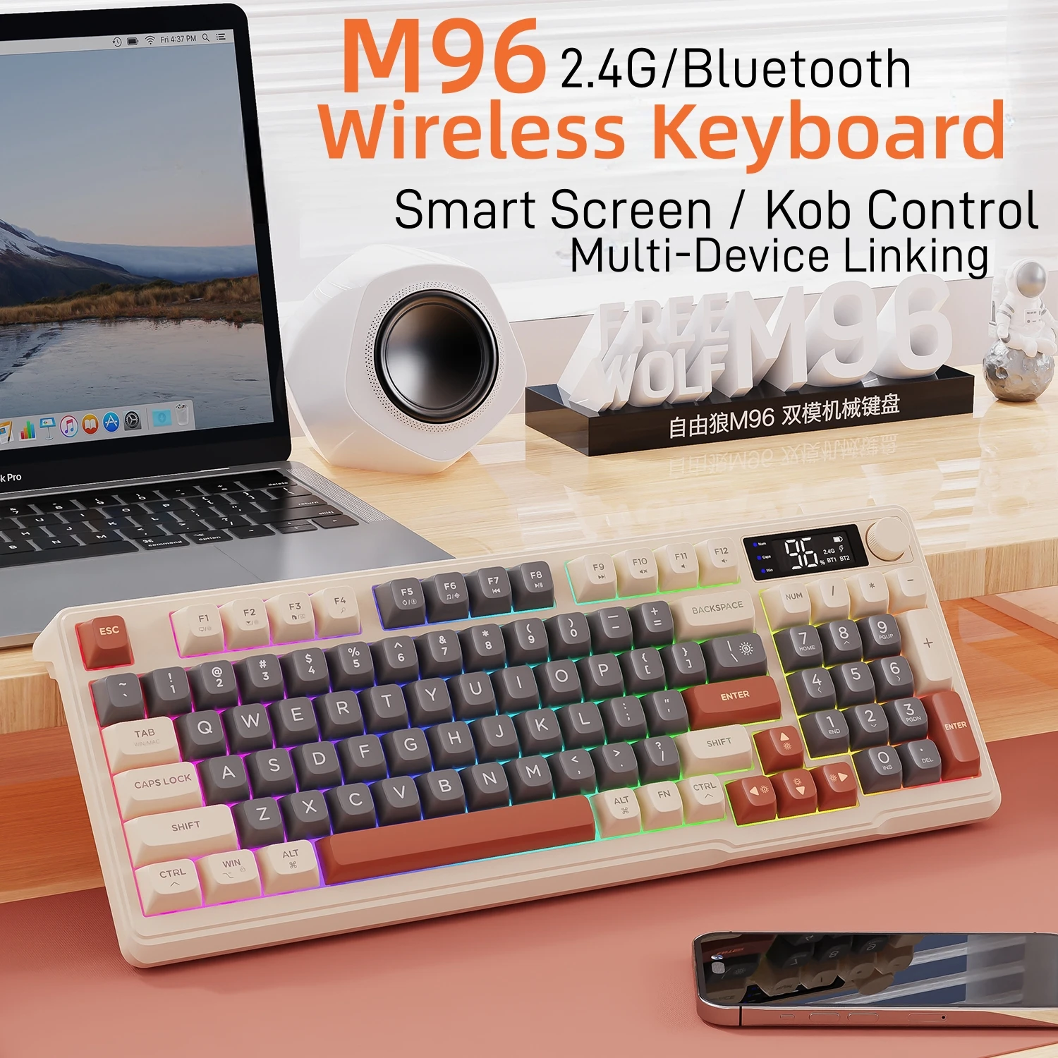 M96-Bluetooth-Keyboard-Wireless-Ziyoulang-Screen-Gaming-Keyboard-Electronic-Screen-Multi-Device ...