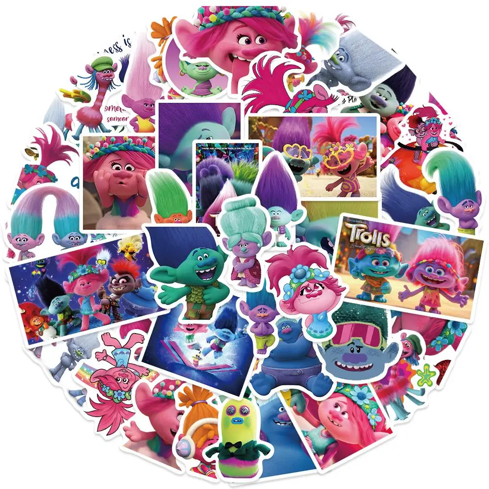 50Pcs-TROLLS-Stickers-Party-Favors-Cool-Decals-for-Car-Motorcycle ...