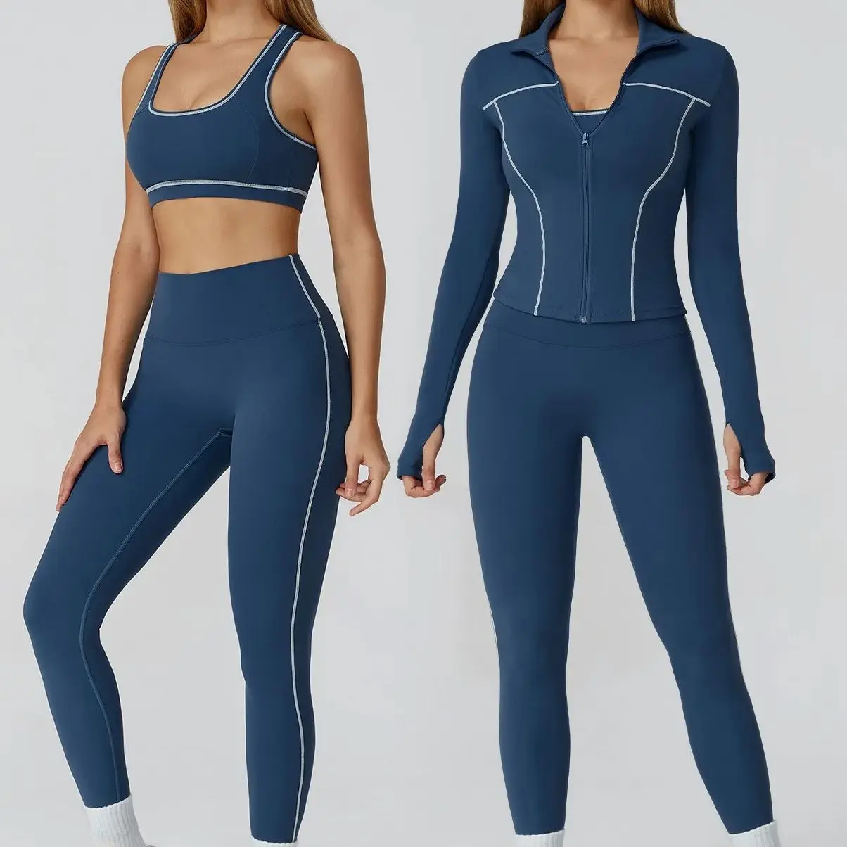2/3PCS Yoga Set Women Workout Bra Set Sportswear Windproof Outdoor ...