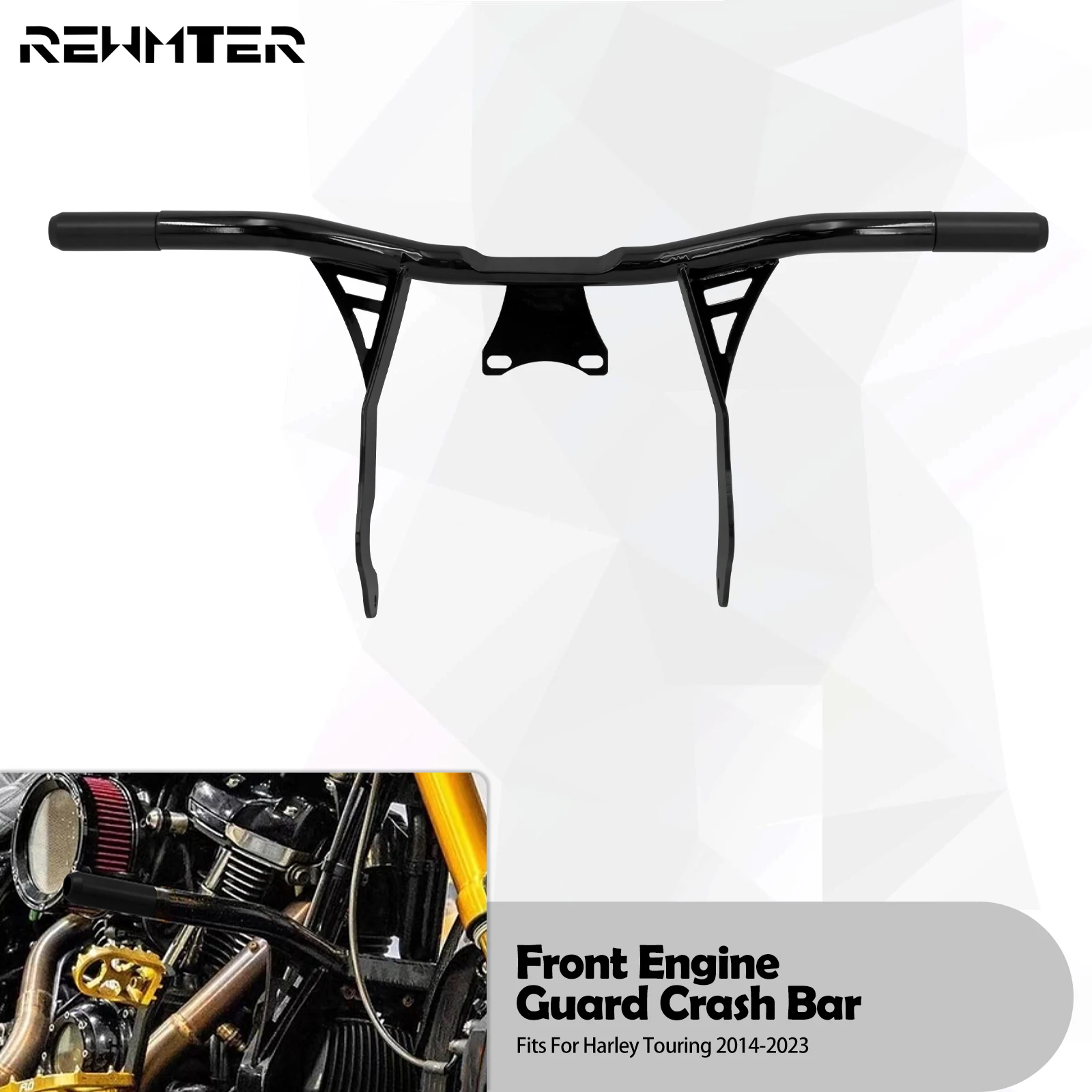 Front-Highway-Engine-Guard-Motorcycle-Crash-Bar-Black-Protector-Bumpers ...