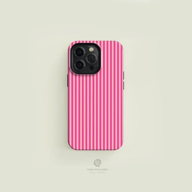 Striped Pink on Pink Case For IPHONE 17 16ProMax 15 14 13 12 11 PRO ...