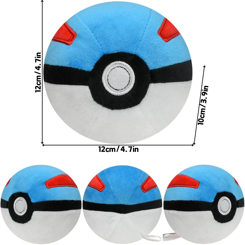 Kawaii Pokemon Poké Master Ball Soft Plush Toys Cute Anime Great Ultra ...