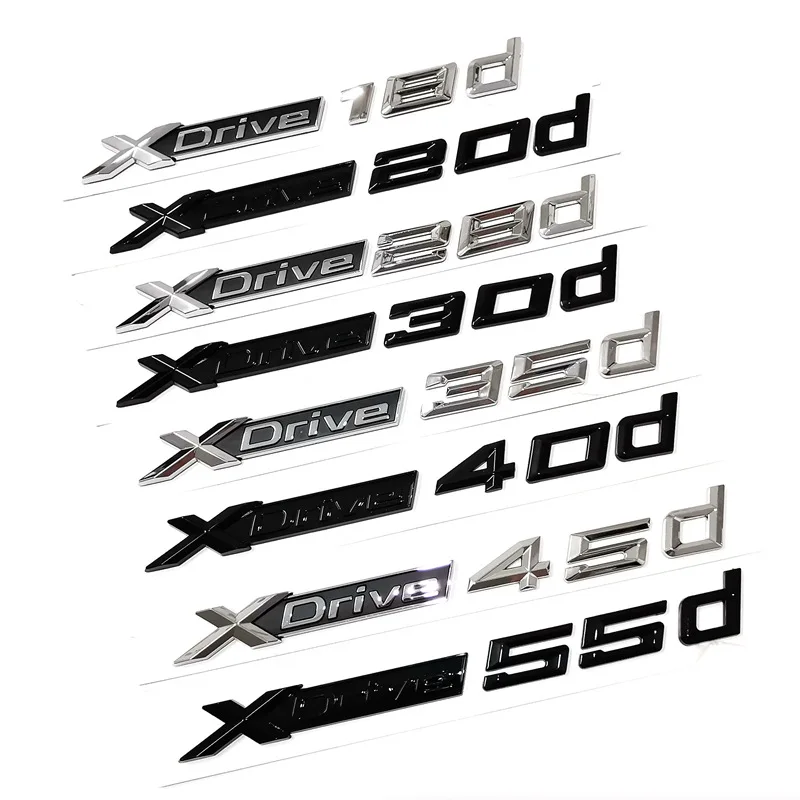 3D Black Car Fender Trunk Badge Sticker For BMW X1 X2 X3 X4 X5 X6 X7 ...