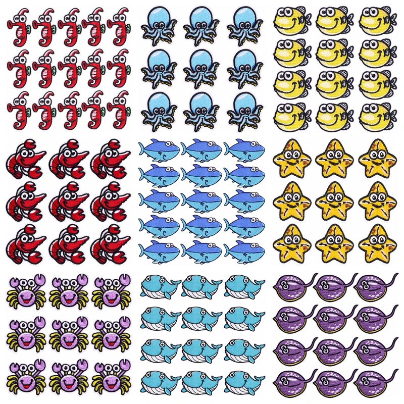 10Pcs-Lot-Sea-Animals-Patch-Embroidered-Patches-For-Clothing ...