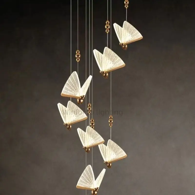 Butterfly Led Pendant Lights Hanging Lamp Indoor Lighting For Kitchen ...