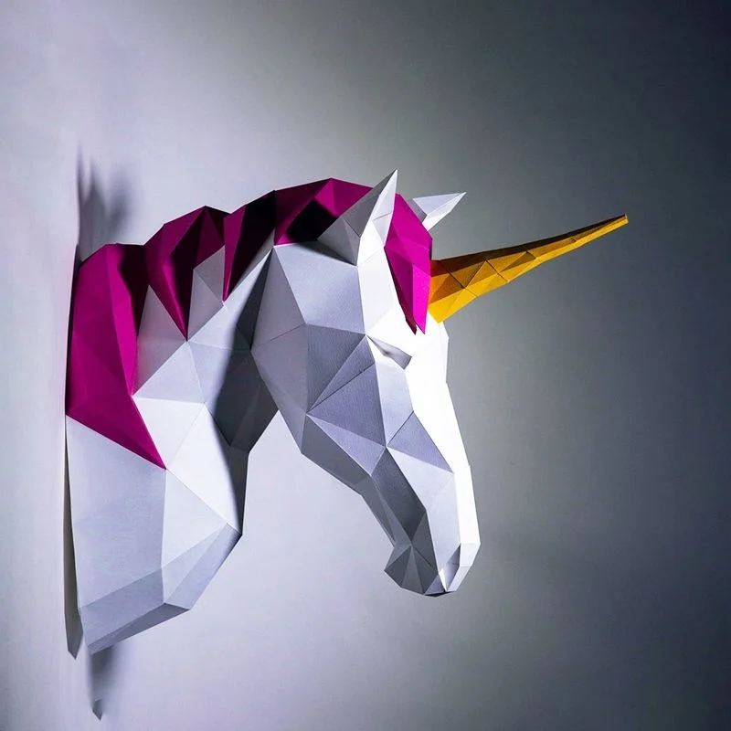 50cm-high-unicorn-wall-hanging-handmade-paper-DIY-paper-model-wall ...