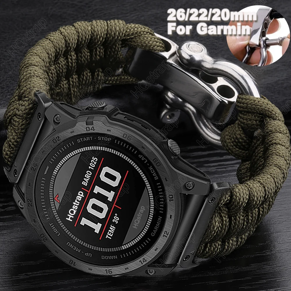 Sport-Braided-Nylon-Strap-for-Garmin-Tactix-7Pro-Fenix-7-6X-6-Pro-5X-5 ...