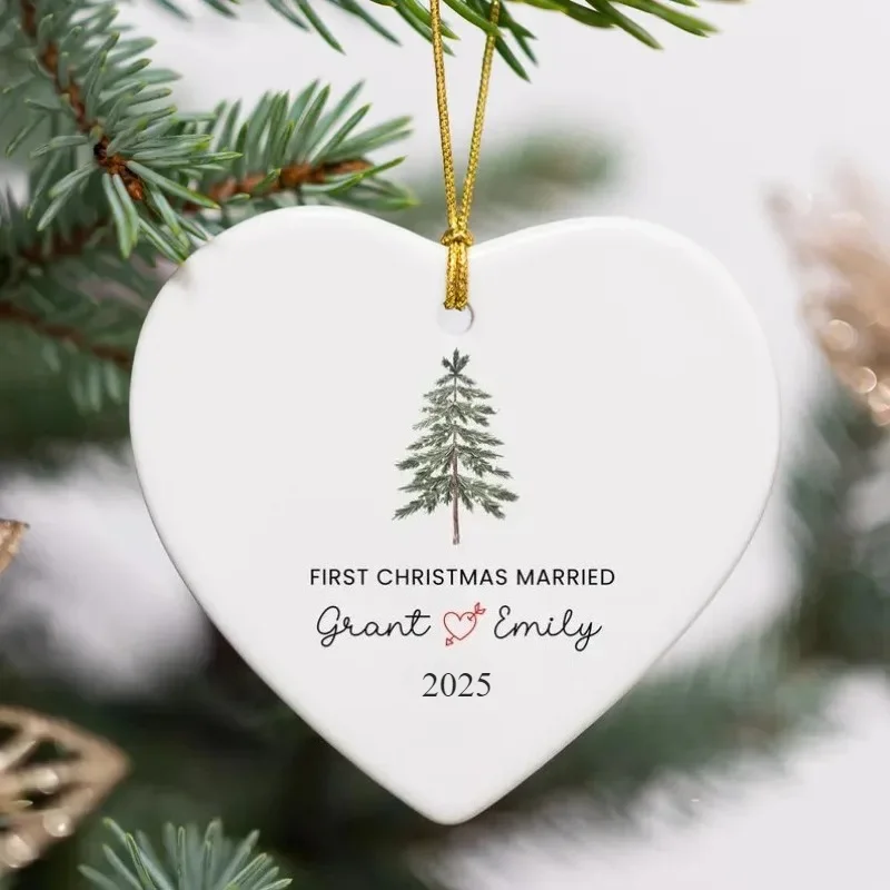 Personalized First Christmas Married Mr Mrs Tree Christmas Ornament ...