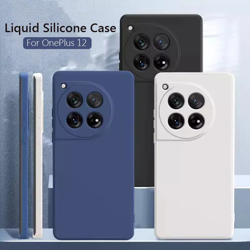 For-OnePlus-12-Case-ShockProof-Liquid-Silicone-Soft-Cover-On-For-One ...