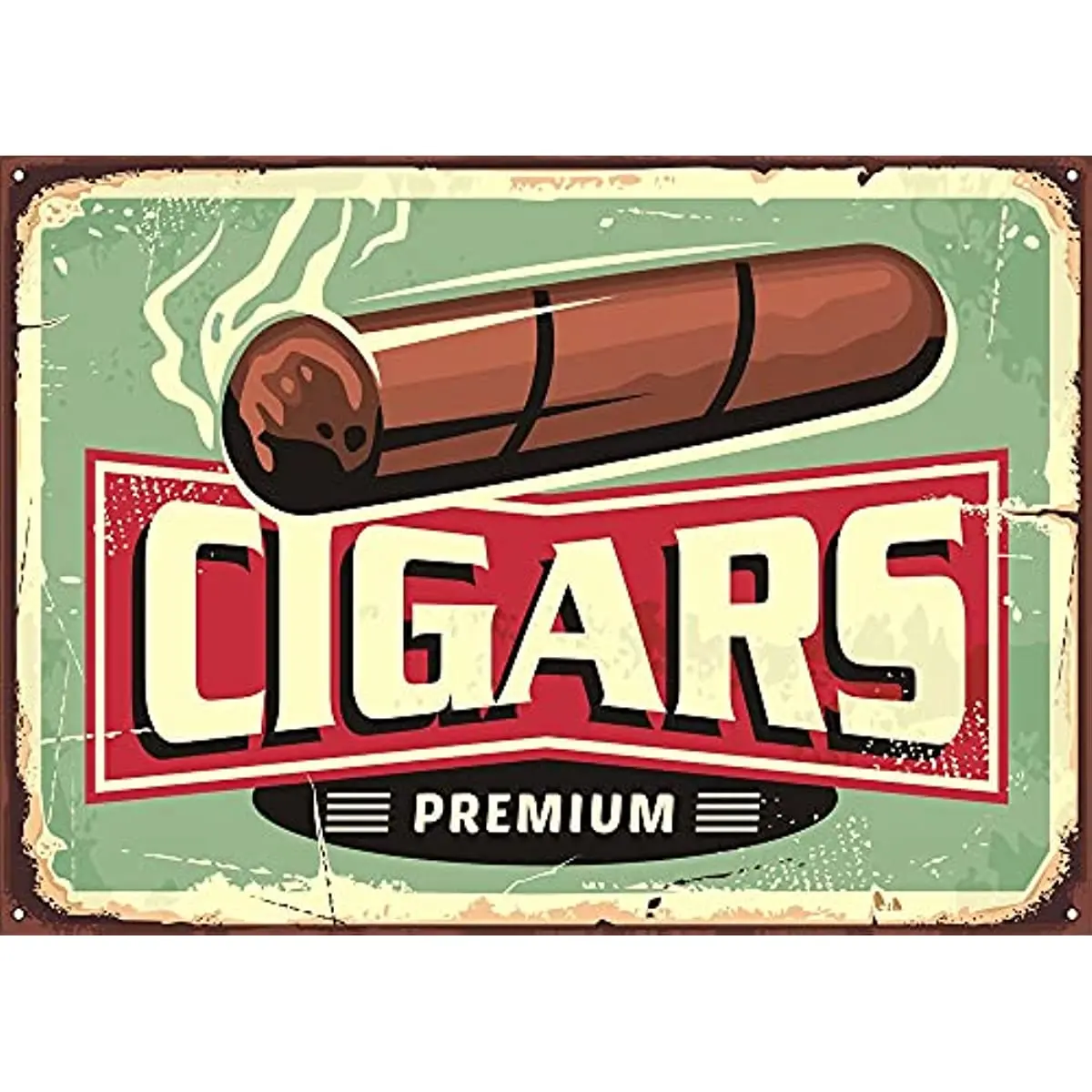 Vintage-Poster-Layout-with-Cuban-Cigar-on-Old-Metal-Background-Tin ...