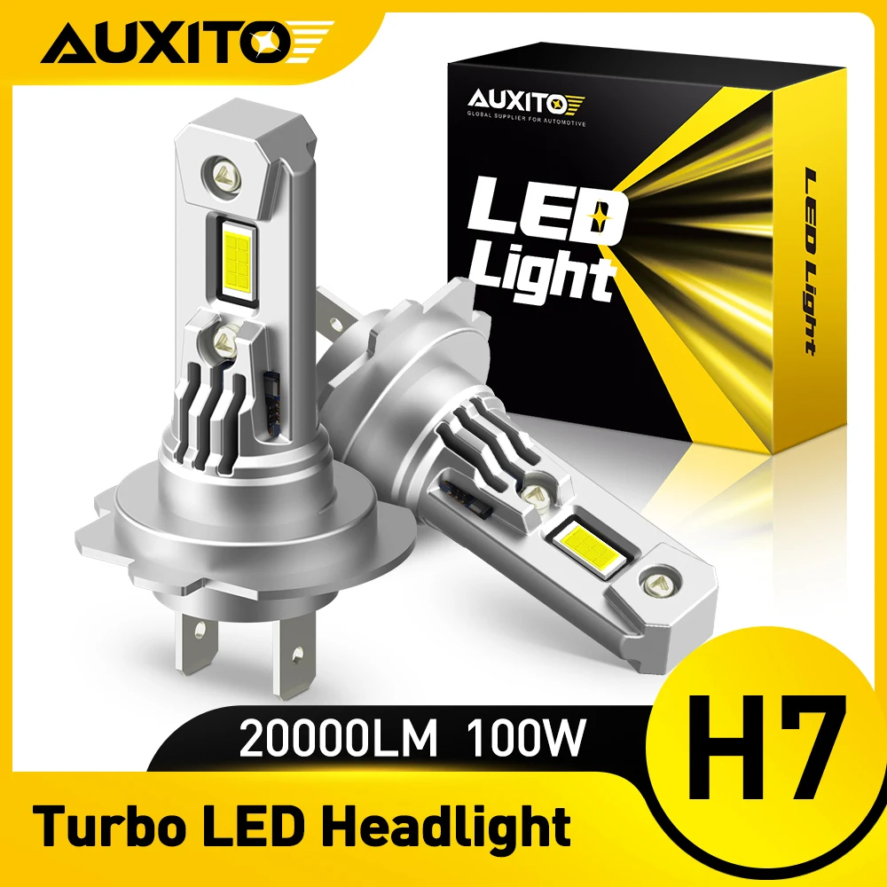 AUXITO-2Pcs-H7-Turbo-LED-Head-Lamp-Bulbs-20000LM-100W-High-Power-H7-LED ...