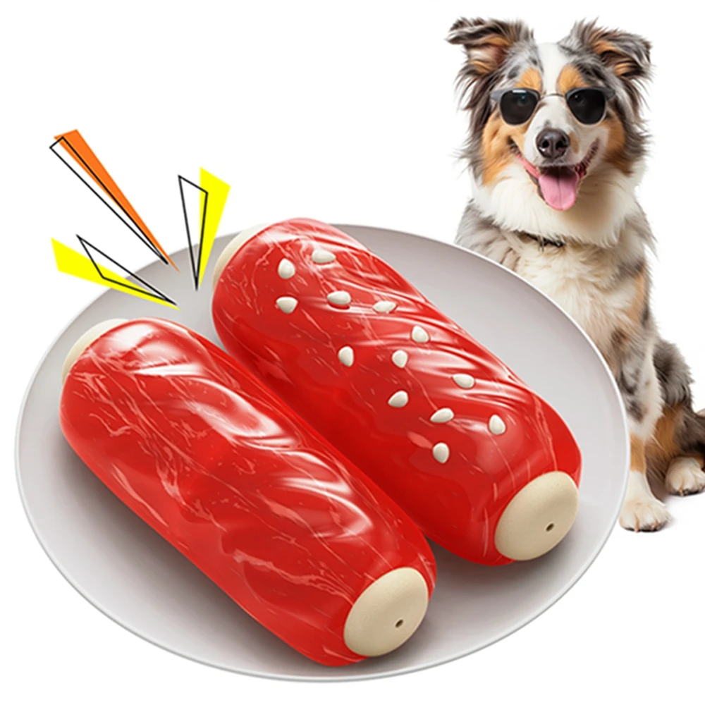 New-Pet-Dog-Squeak-Toy-Screaming-Sausage-Shape-Squeeze-Large-Dog-Chew ...