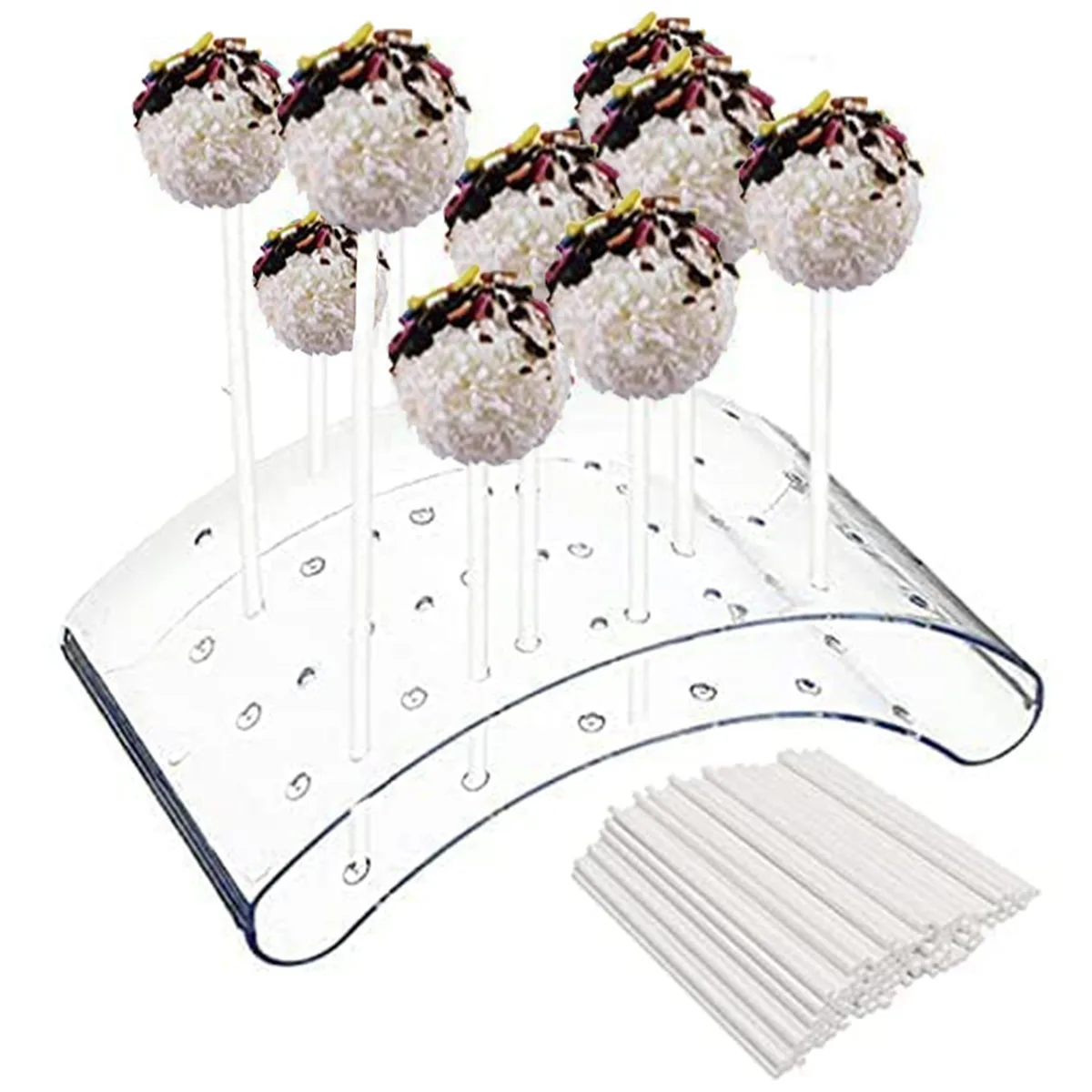 20-Holes-Lollipop-Stand-Transparent-Lollipop-Display-Stand-Curved-Cake ...