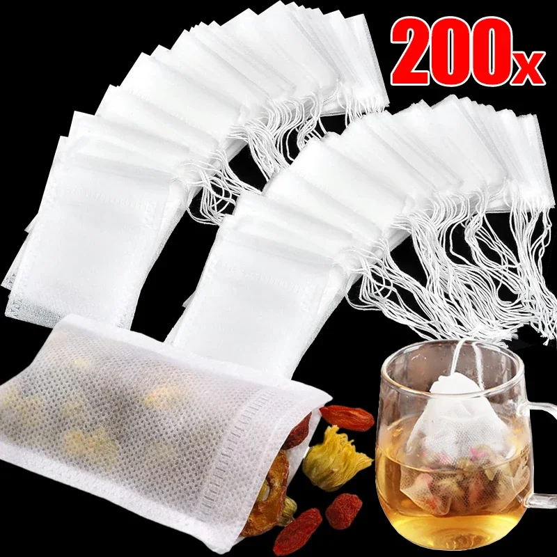 50-200PCS-Disposable-Tea-Bags-Non-woven-Fabric-Seal-Tea-Filter-Bag-with ...