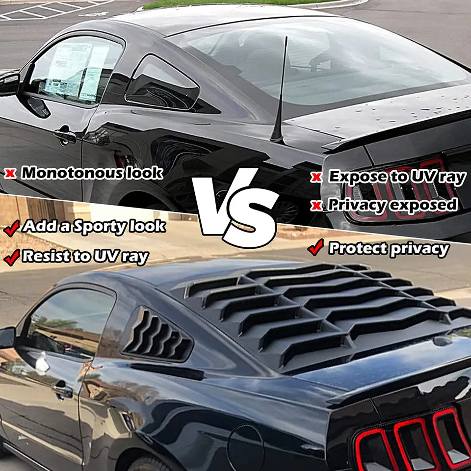 Side And Rear Window Covers Complete Window Louver Kit For Ford Mustang ...
