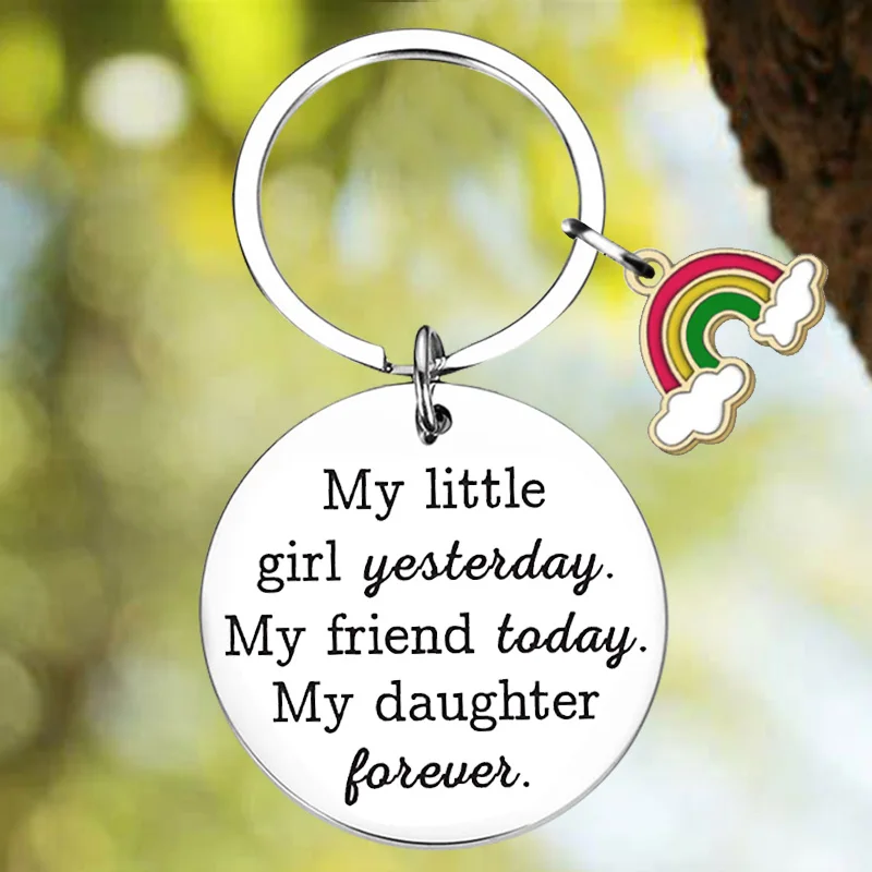 New-Daughter-Gift-Keychain-Pendant-Bride-Daughter-Little-Girl-Birthday ...