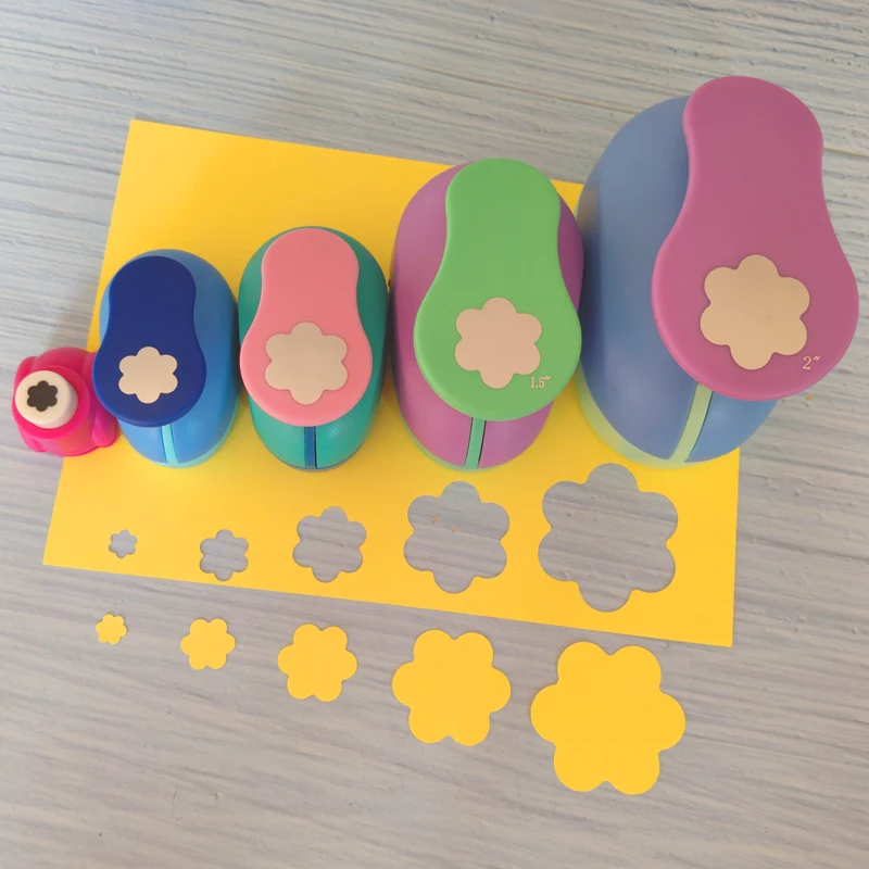 75mm 47mm 35mm 23mm 15mm 8mm Six Flower Hole Punch Scrapbooking School ...