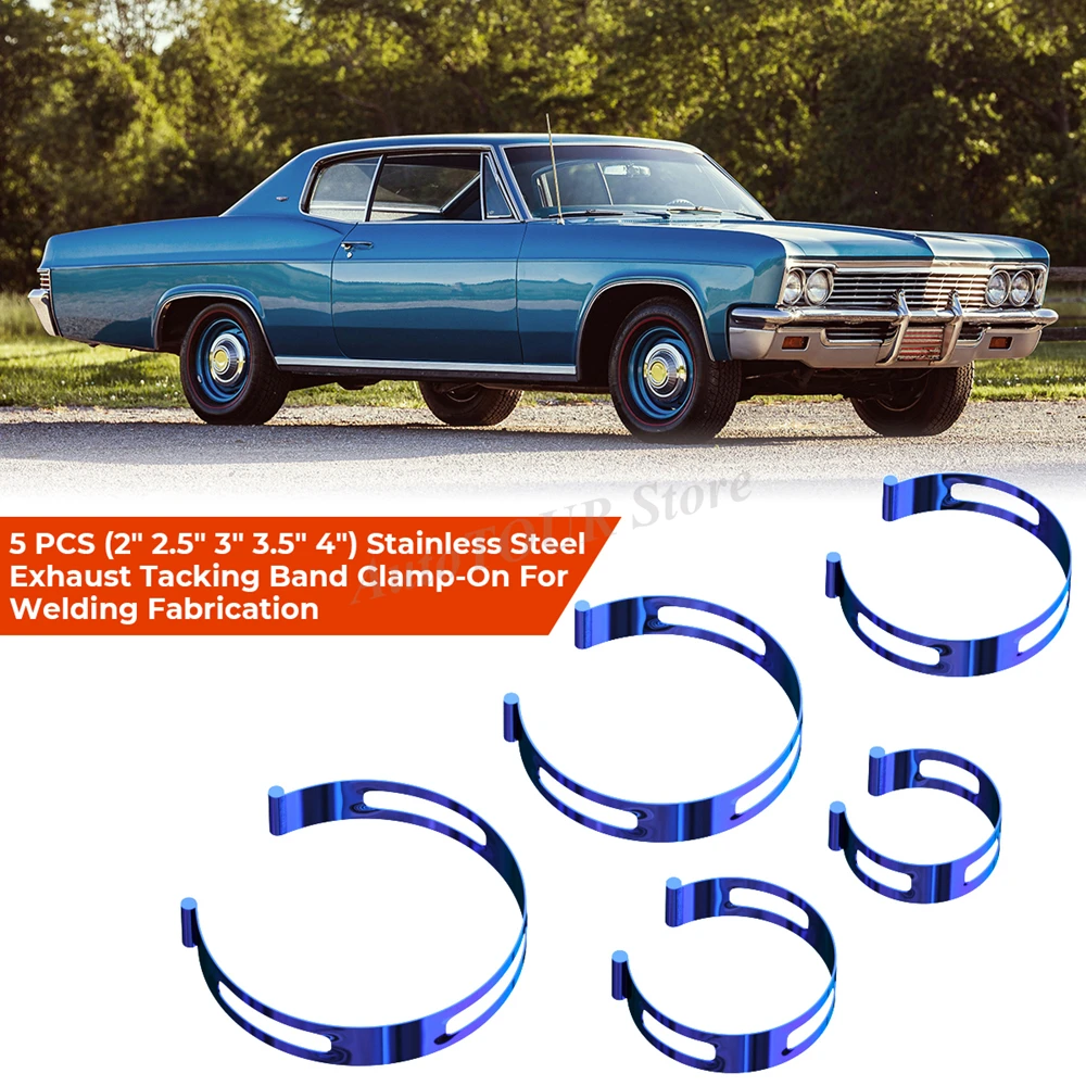 Blue Exhaust Tacking Band Clamp-On Stainless Steel Exhaust Pipe Clamps ...