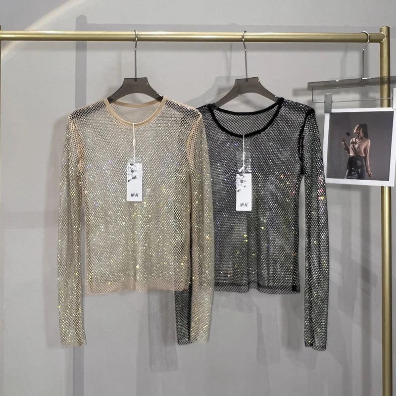 Autumn-and-Winter-New-Style-Bright-Diamond-Sexy-Mesh-See-through-Slim ...