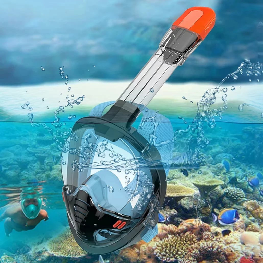 Adults Snorkel Mask Detachable Camera Mount Dry Transparent Breathing ...