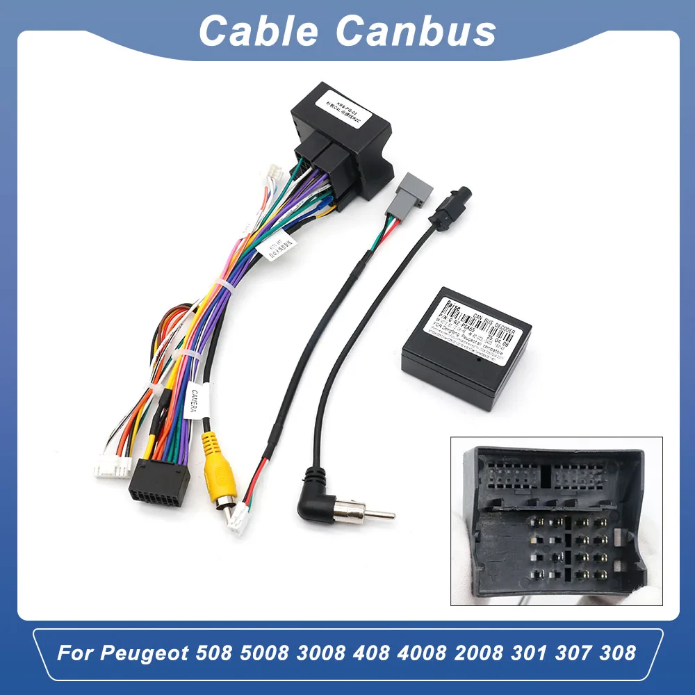 Car Wiring Harness Adapter Power Cable Canbus Box Decoder for Peugeot ...