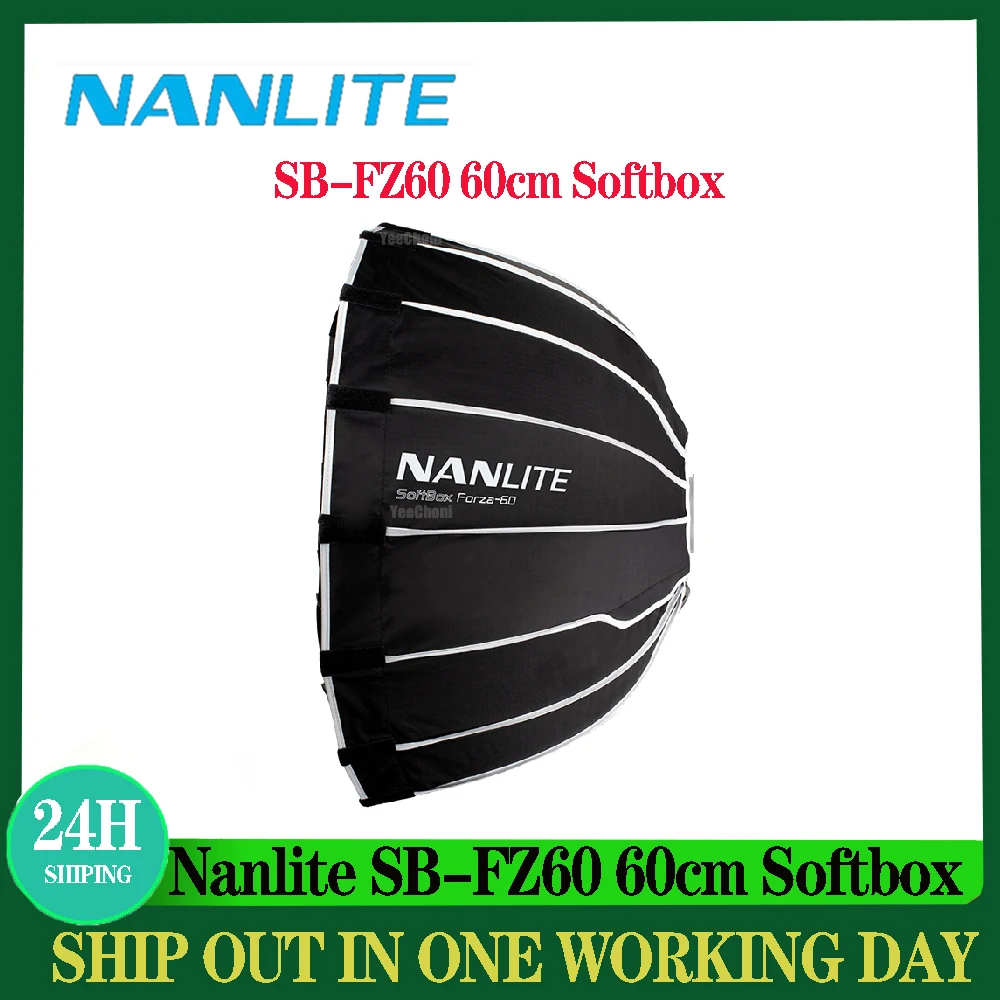 Nanlite Sb-fz60 60cm Softbox For Nanguang Forza60 Light Umbrella ...