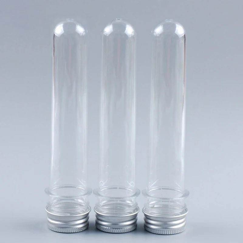 10pcs-50ml-Clear-Cylindrical-Test-Tube-Bottle-With-Sealed-Screw-Cap ...