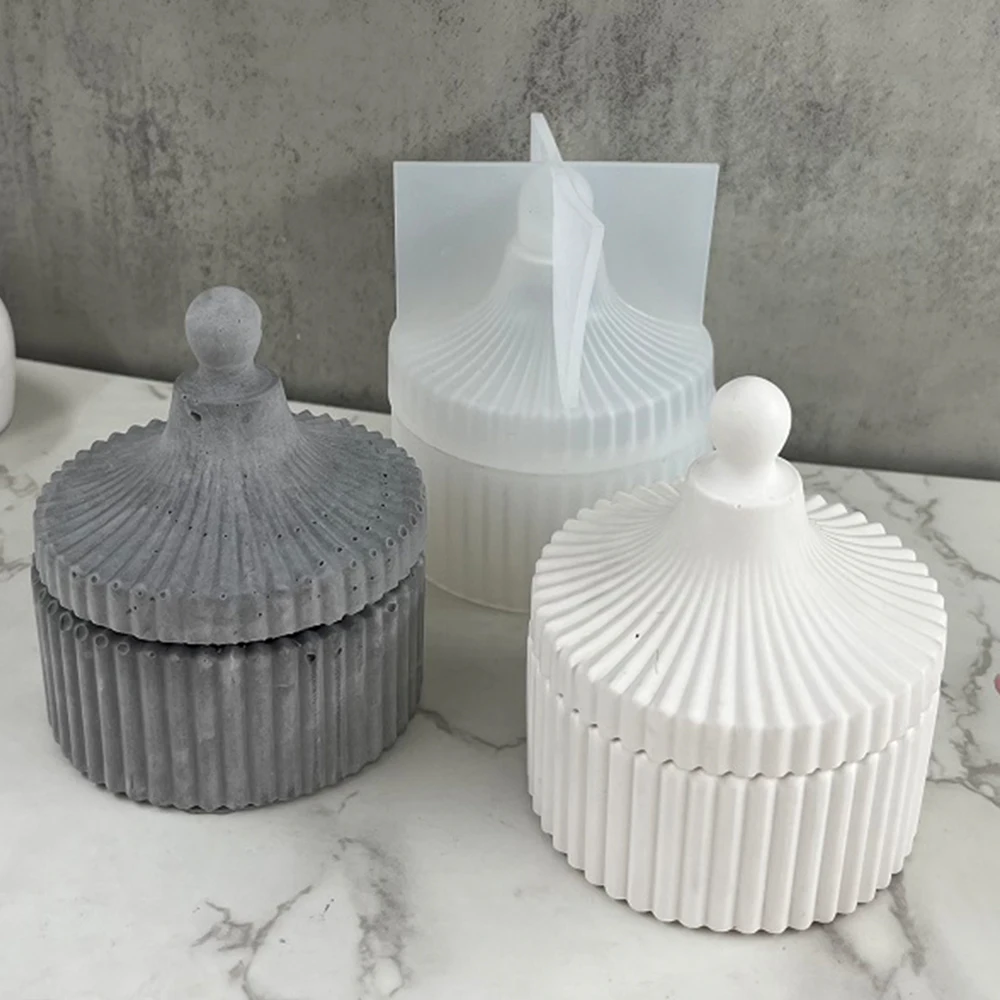 Moule à modeler - masse,Moule en silicone pour pot de bougie en plâtre ...