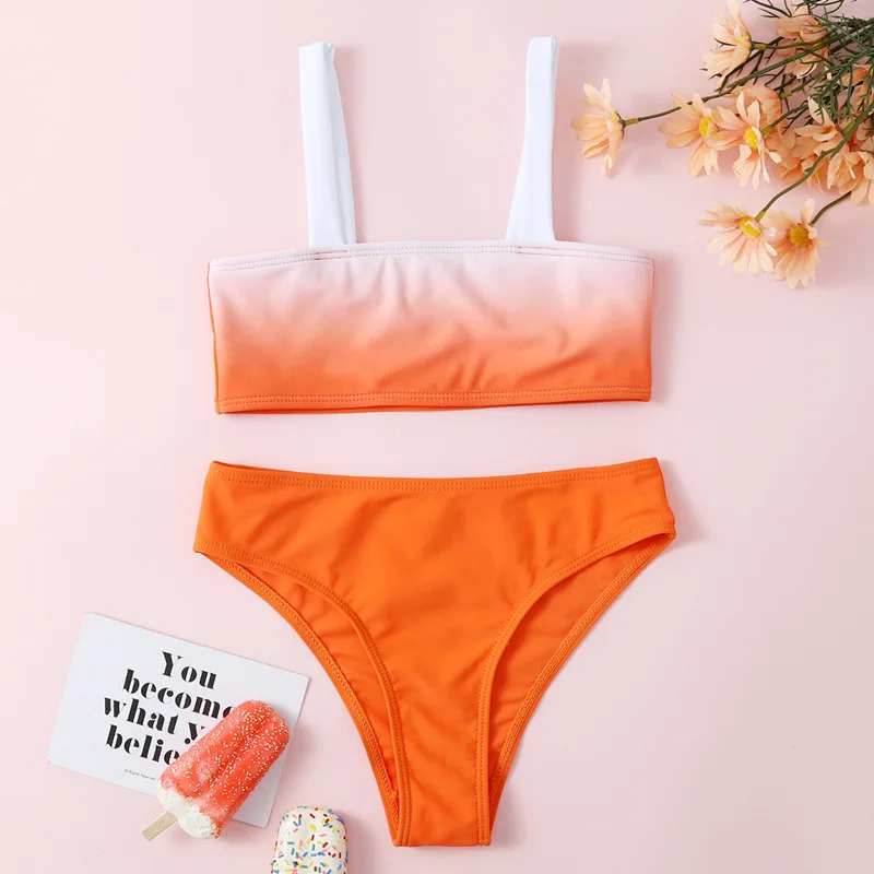 Mai-gradiente-laranja-biqu-ni-para-meninas-moda-praia-infantil-mai-para ...