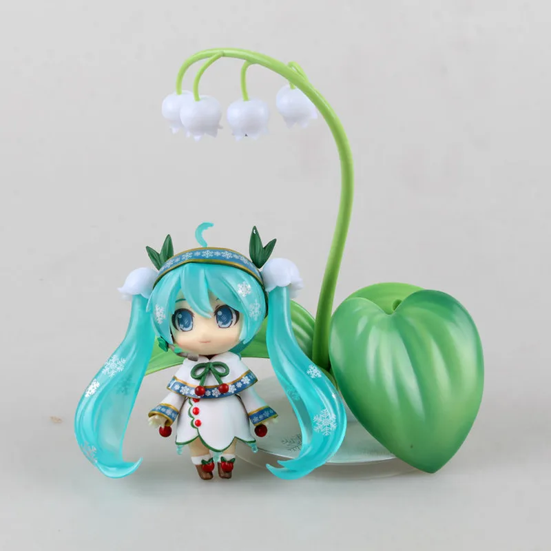 Kawaii Hatsune Miku 493# Lotus Leaf Anime Figures Q Version Toys Move ...