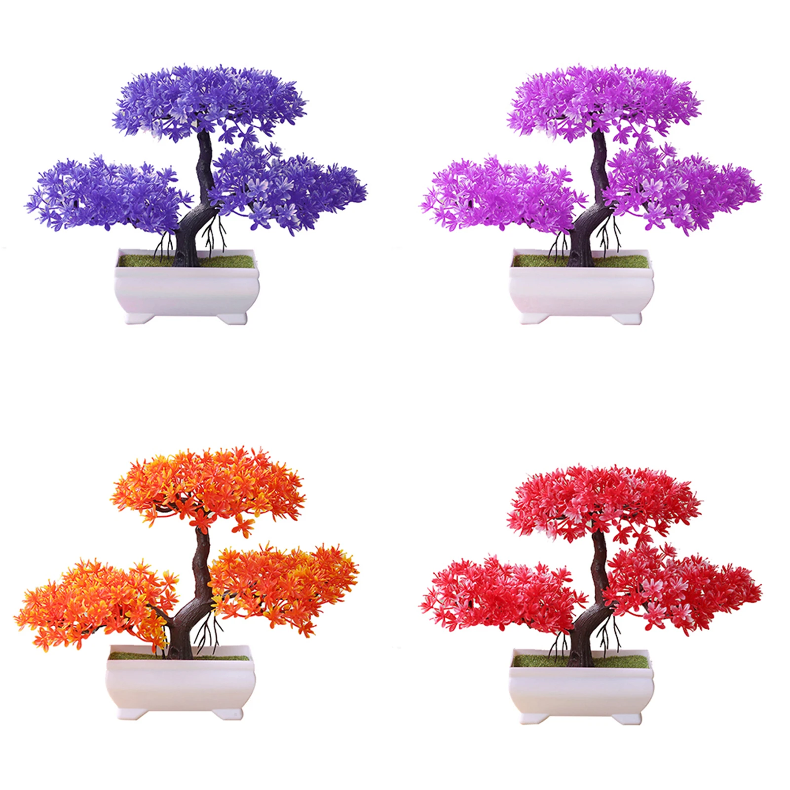 Artificial Bonsai Tree Pot Decoration | Plastic Garden Arrangement ...