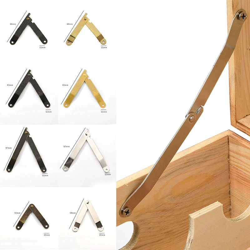 2pcs Wooden Box Antique Lid Folding Support Hinge Gift Jewelry Case ...