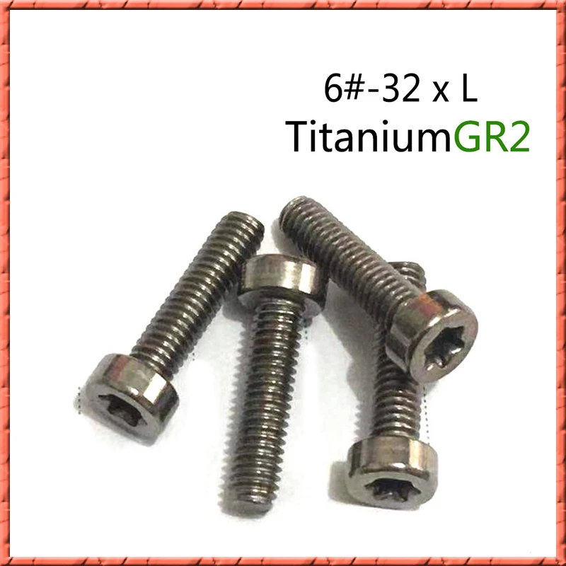 50pcs/lot 6# 32xL titanium GR2 American pure T10 screws Cylindrical ...